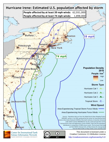 Population Map Shows How Close Irene Came to Being Even Bigger Disaster ...